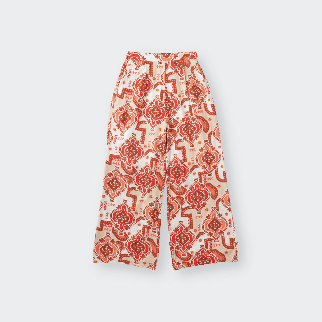 Bohemian Print Wide-Leg Pants with Elastic Waist – Free Spirit Style ...